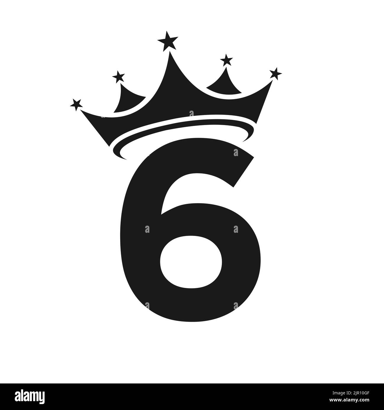 Letter 6 Crown Logo. Crown Logo on Letter 6 Vector Template for Beauty ...