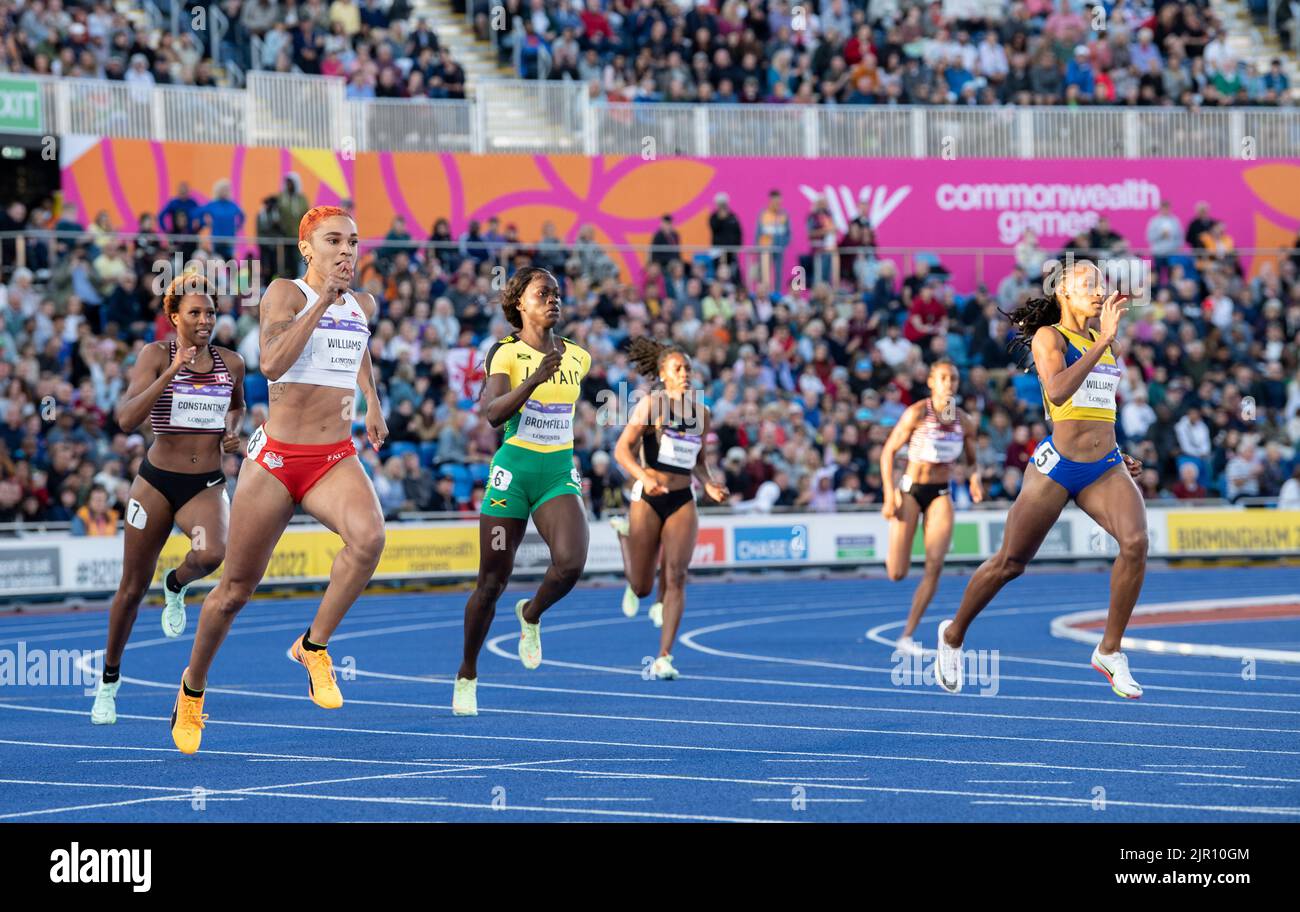 Jodie Williams, Junelle Bromfield and Sada Williams competing in the ...