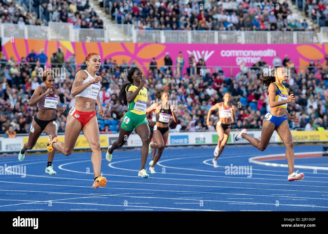 Jodie Williams, Junelle Bromfield and Sada Williams competing in the ...