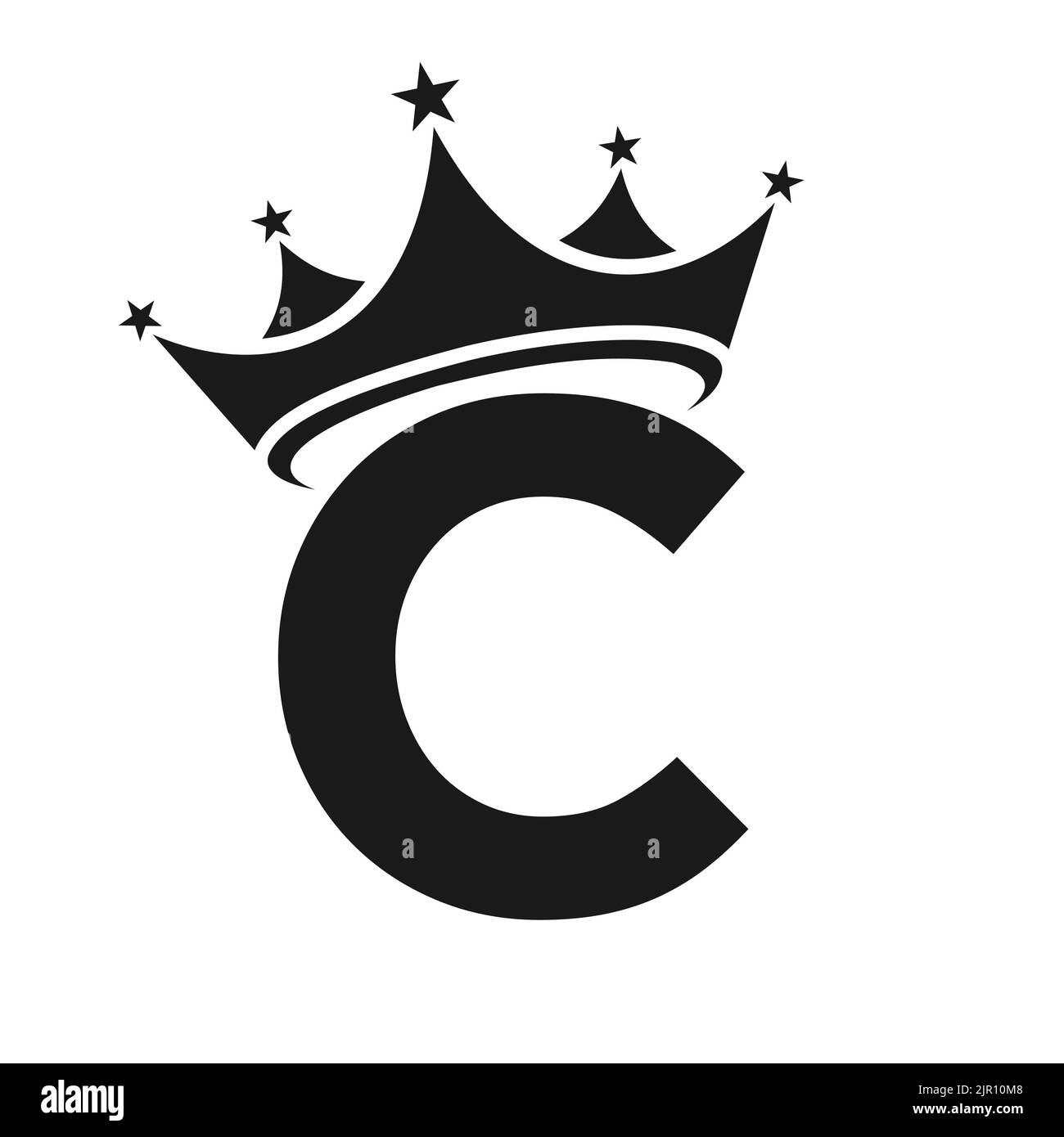 Letter C Crown Logo. Crown Logo on Letter C Vector Template for Beauty ...