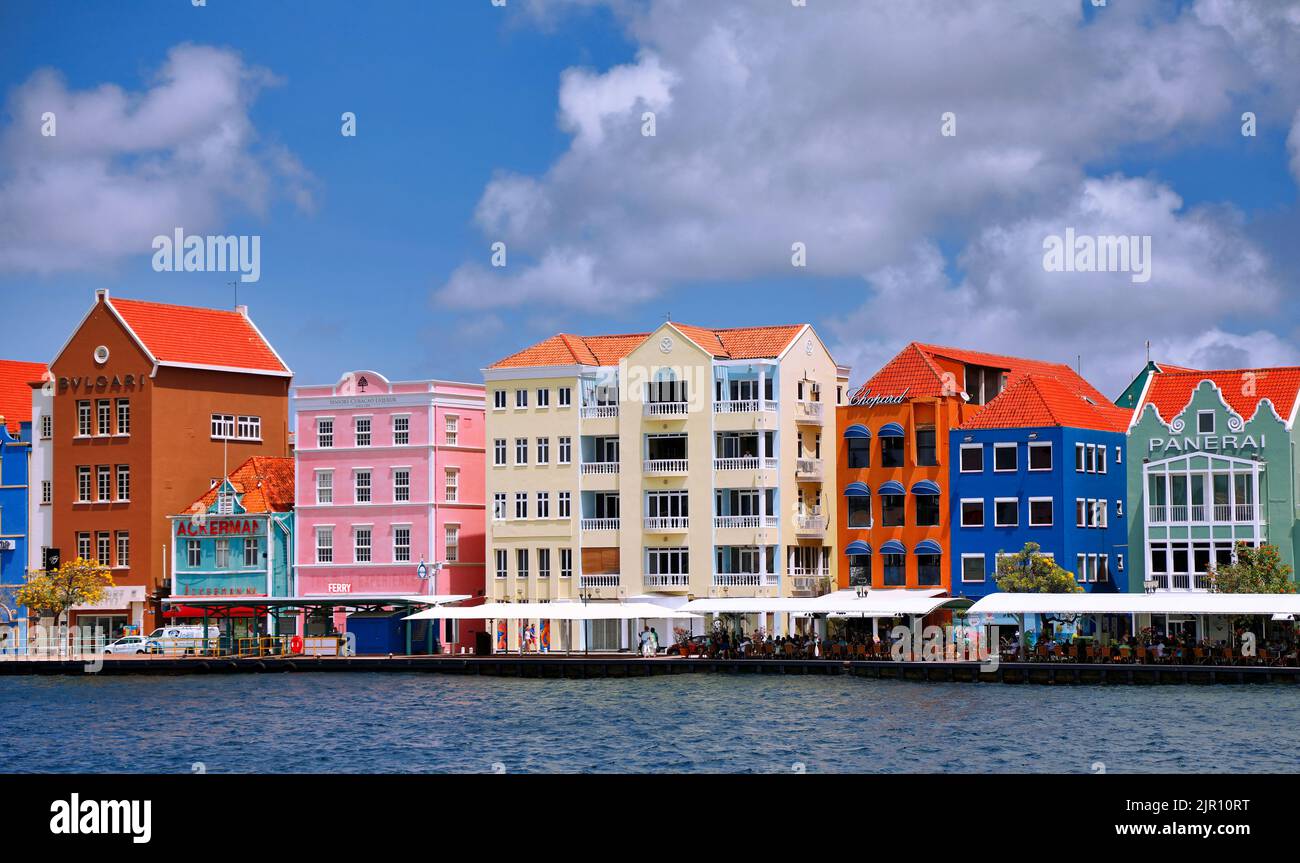 Architecture in the centre of Willemstad, Curaçao, Caribbean Stock ...