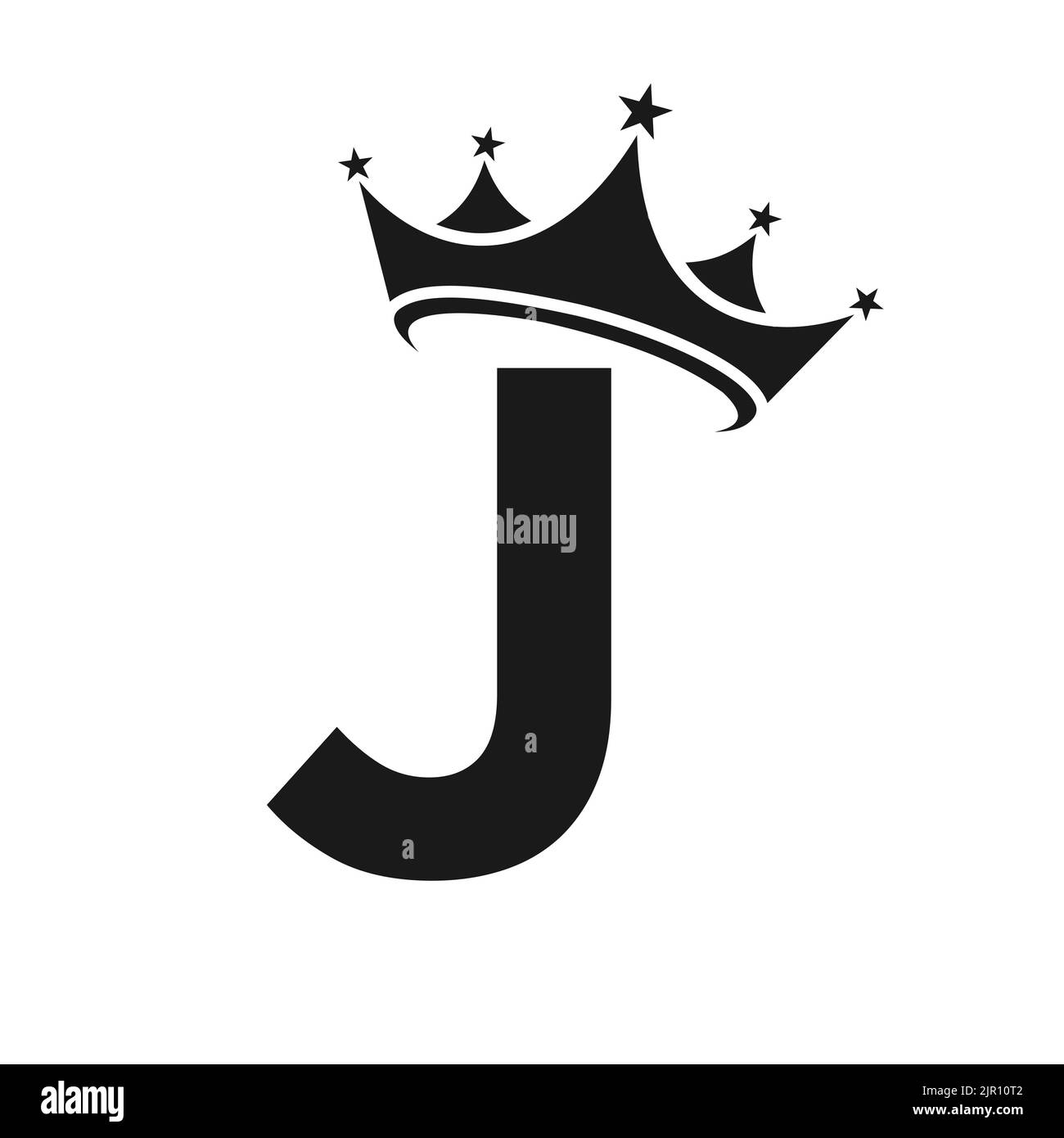 Letter J Crown Logo. Crown Logo on Letter J Vector Template for Beauty ...