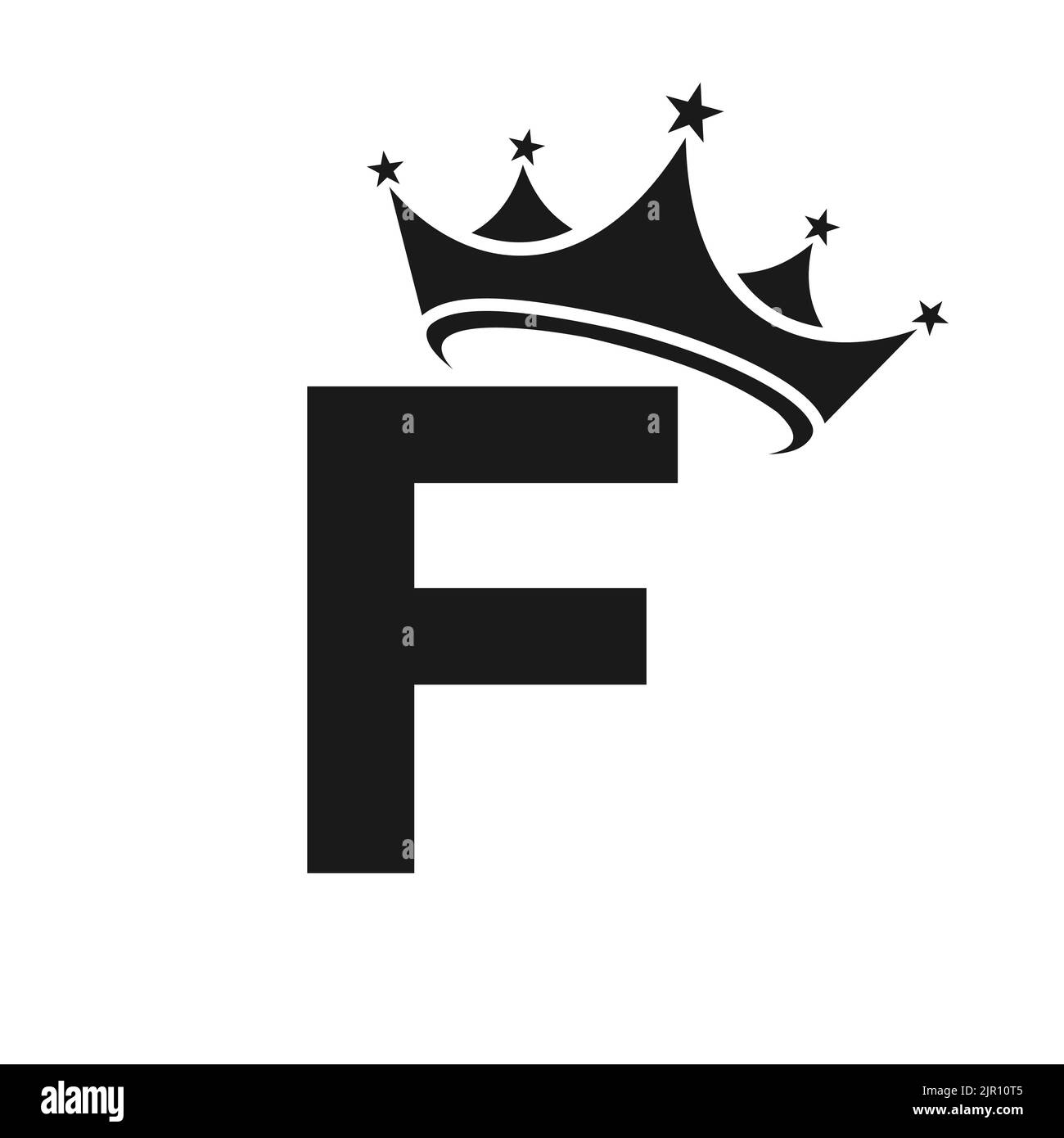 Letter F Crown Logo. Crown Logo on Letter F Vector Template for Beauty ...