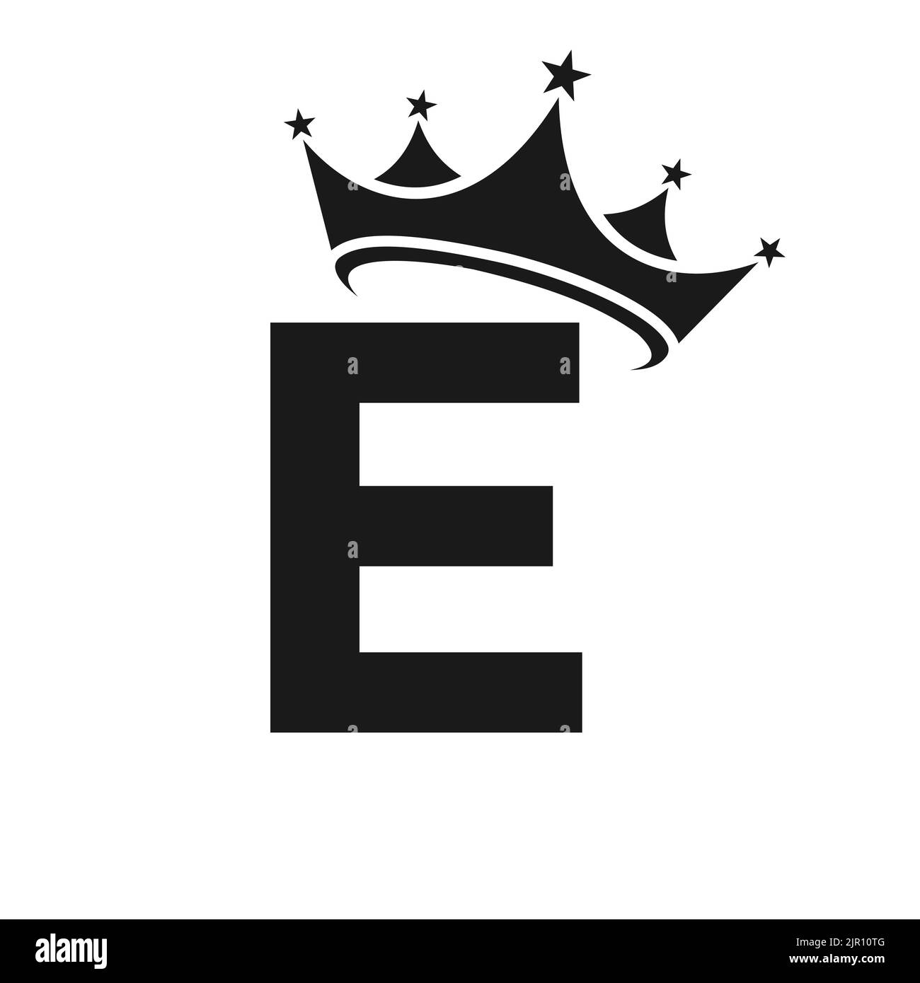 Letter E Crown Logo. Crown Logo on Letter E Vector Template for Beauty ...