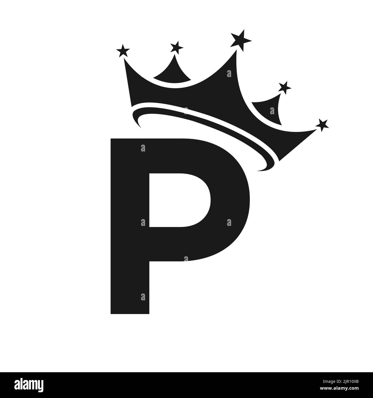 Letter P Crown Logo. Crown Logo on Letter P Vector Template for Beauty ...