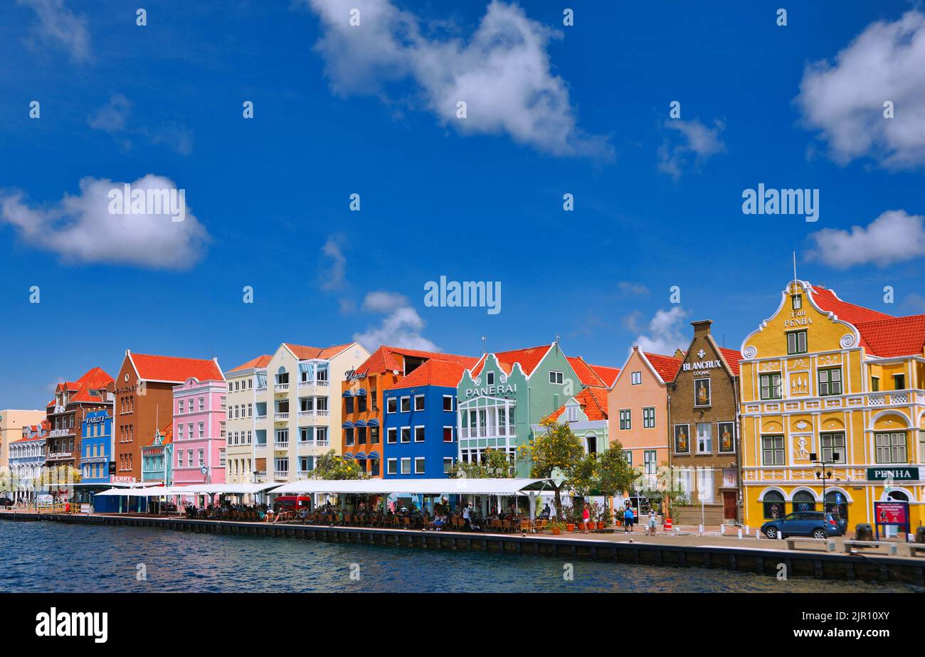 Architecture in the centre of Willemstad, Curaçao, Caribbean Stock ...