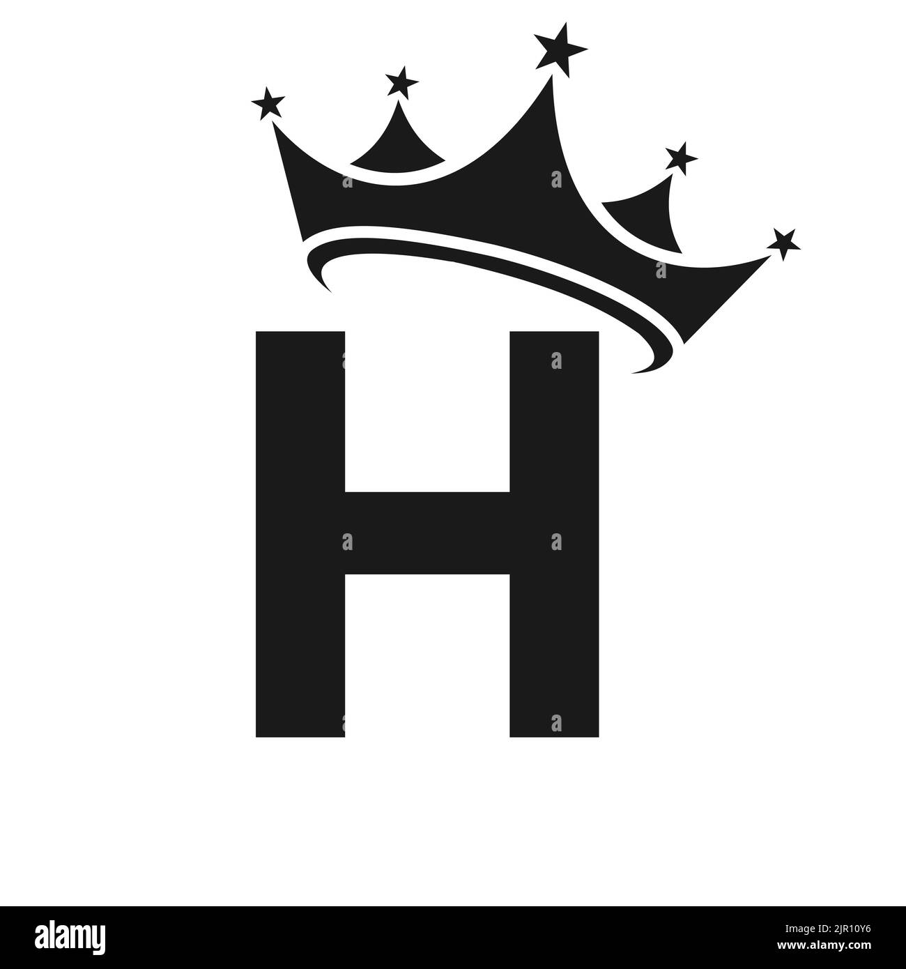 Letter H Crown Logo. Crown Logo on Letter H Vector Template for Beauty ...