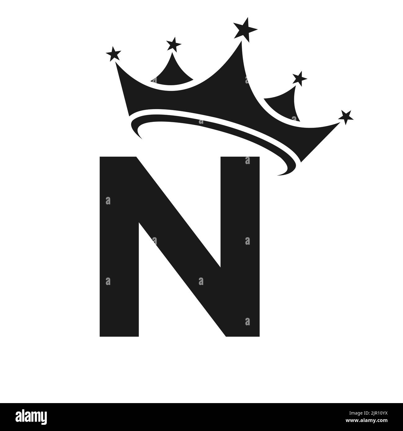 Letter N Crown Logo. Crown Logo on Letter N Vector Template for Beauty ...