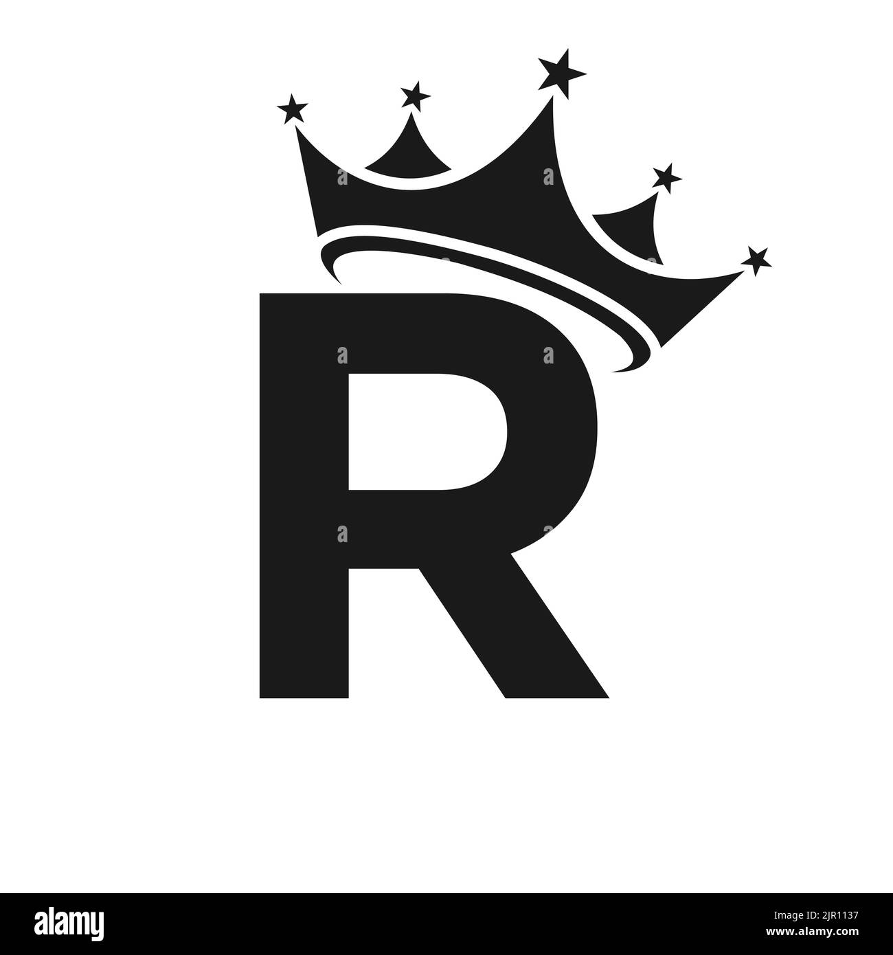 Letter R Crown Logo. Crown Logo on Letter R Vector Template for Beauty ...