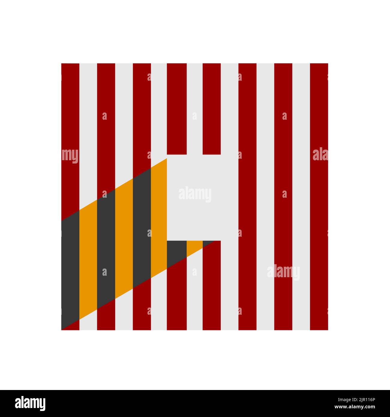 A linear wall design with a conceptual window in the center and orange ...