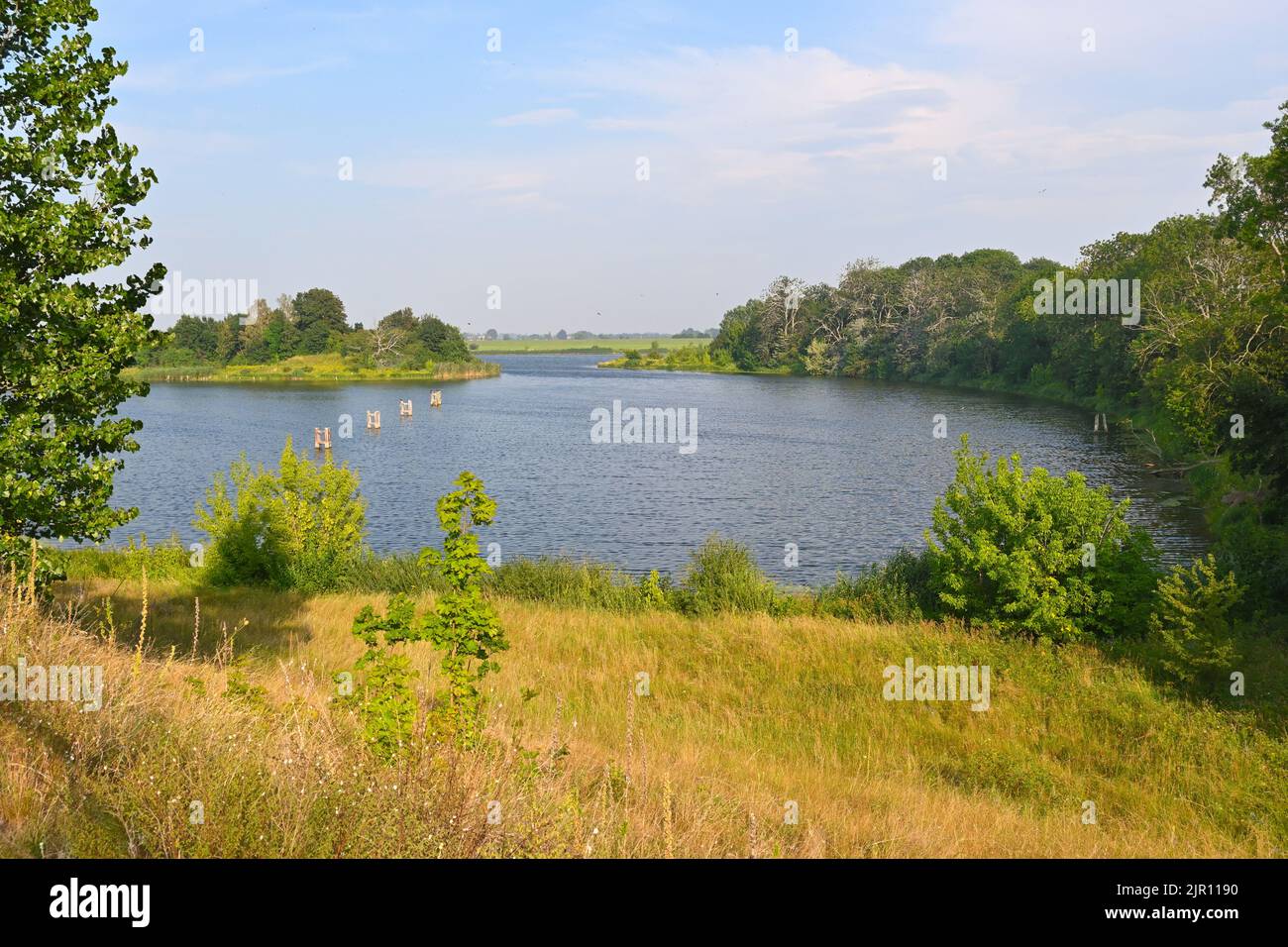 Vistula river in Poland, summer landscape of the river and surrounding ...