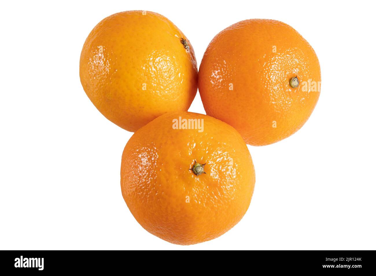 Three mandarins isolated on a white background Stock Photo - Alamy