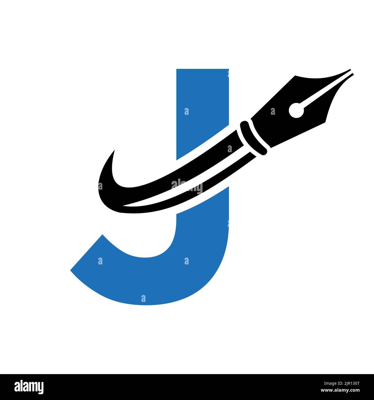 Education Logo on Letter J Concept with Pen Nib Vector Template Stock ...