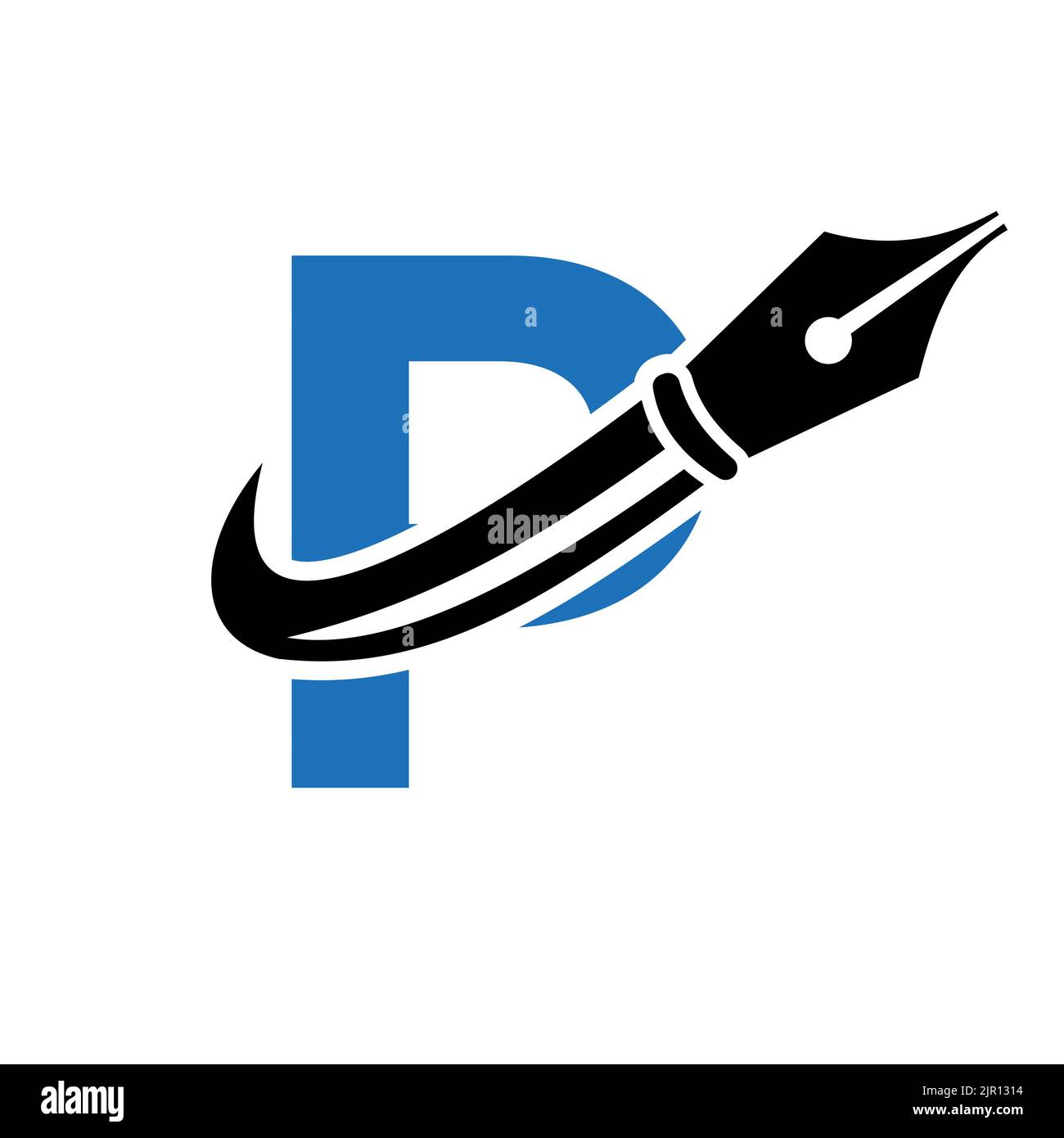 Education Logo on Letter P Concept with Pen Nib Vector Template Stock ...