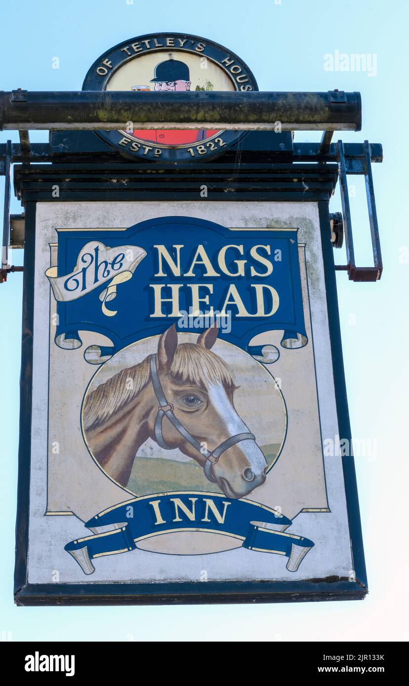 Traditional hanging pub sign at The Nags Head Inn - (public house) - 35 ...