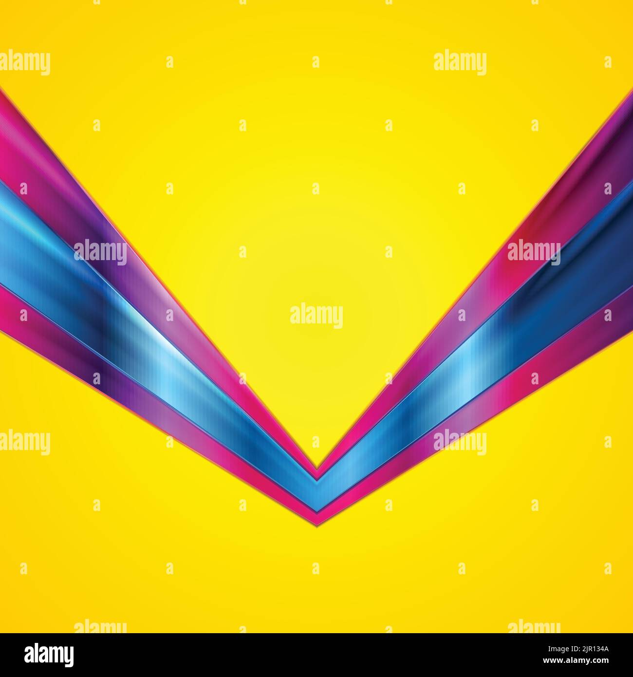 Colorful glossy tech arrows on bright yellow background. Vector design ...