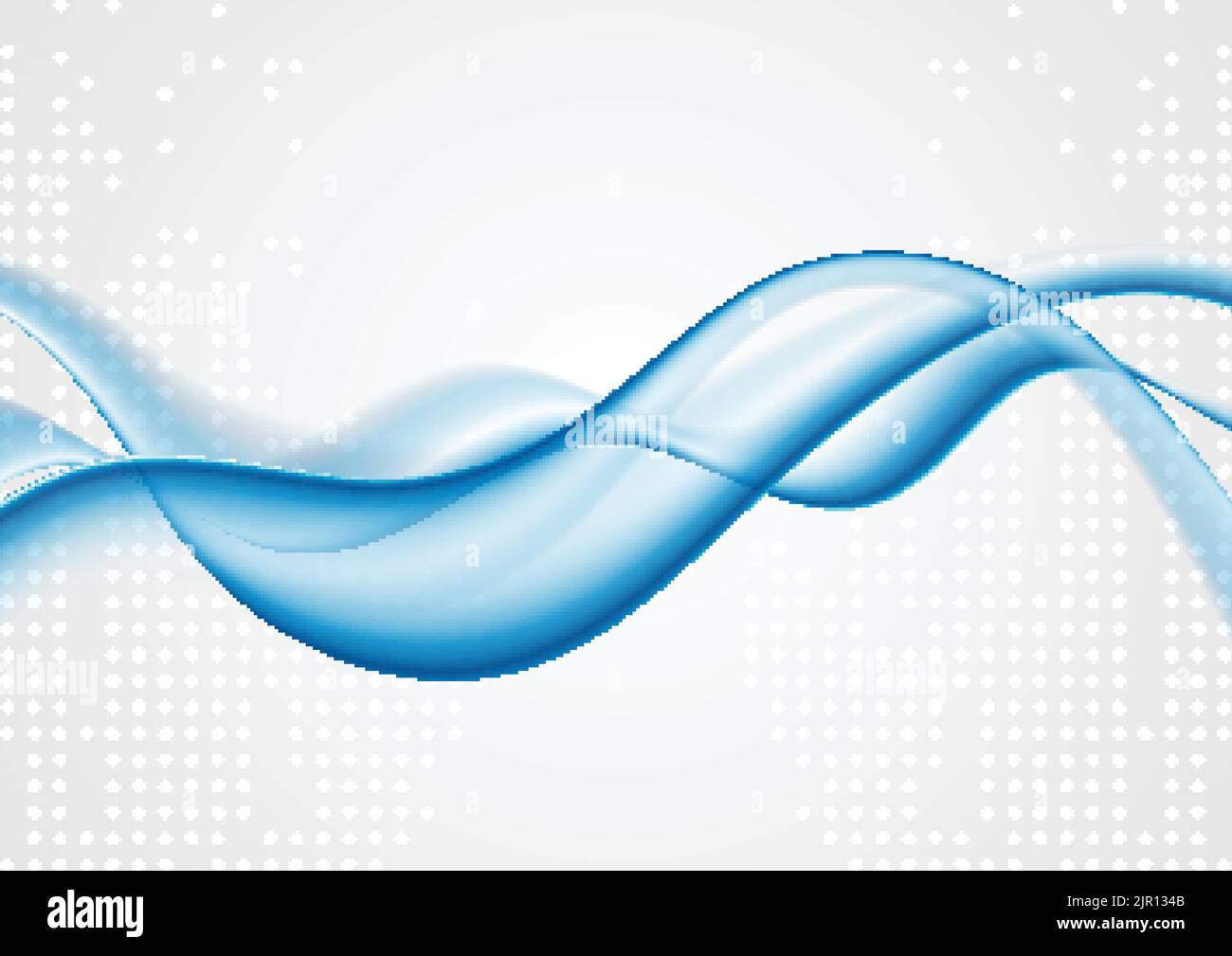 Bright blue smooth waves on grey background with circles dots. Vector ...