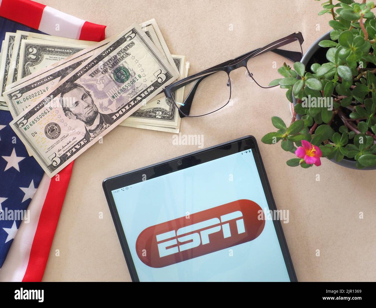 In this photo illustration, ESPN (Entertainment and Sports Programming ...