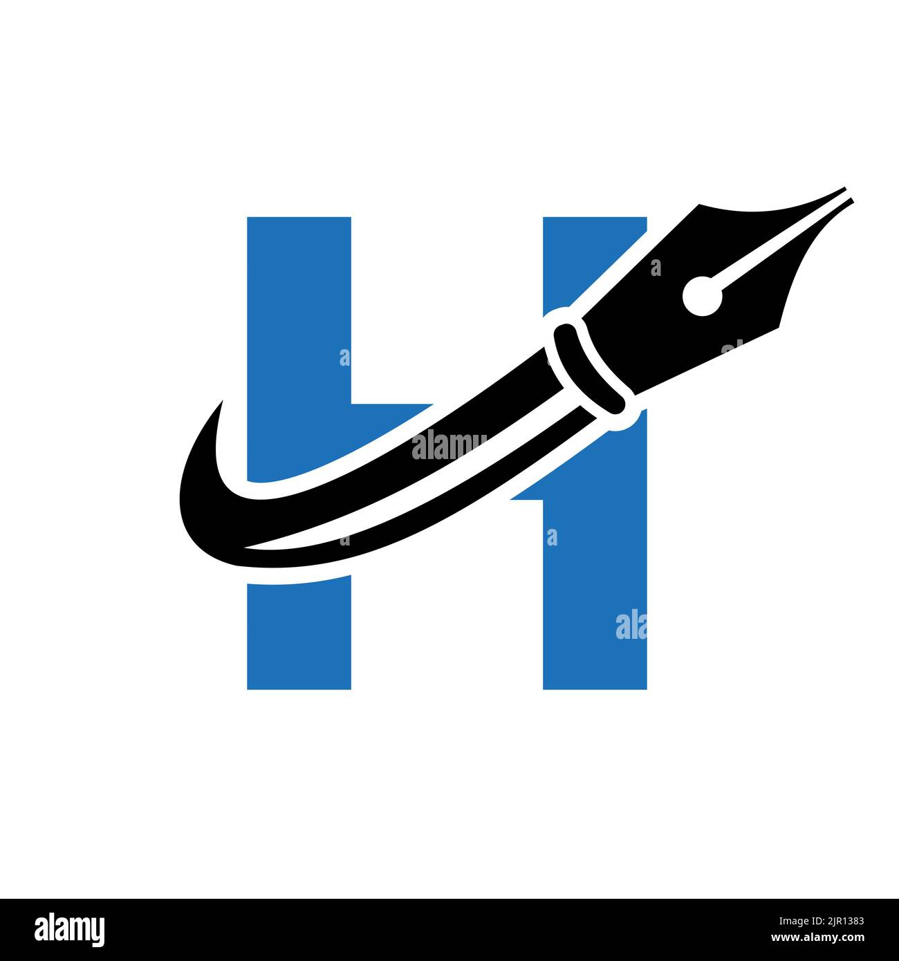 Education Logo on Letter H Concept with Pen Nib Vector Template Stock ...