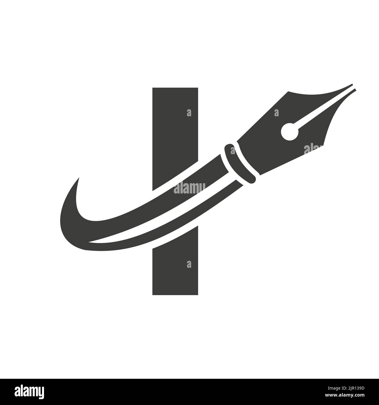 Education Logo on Letter I Concept with Pen Nib Vector Template Stock ...