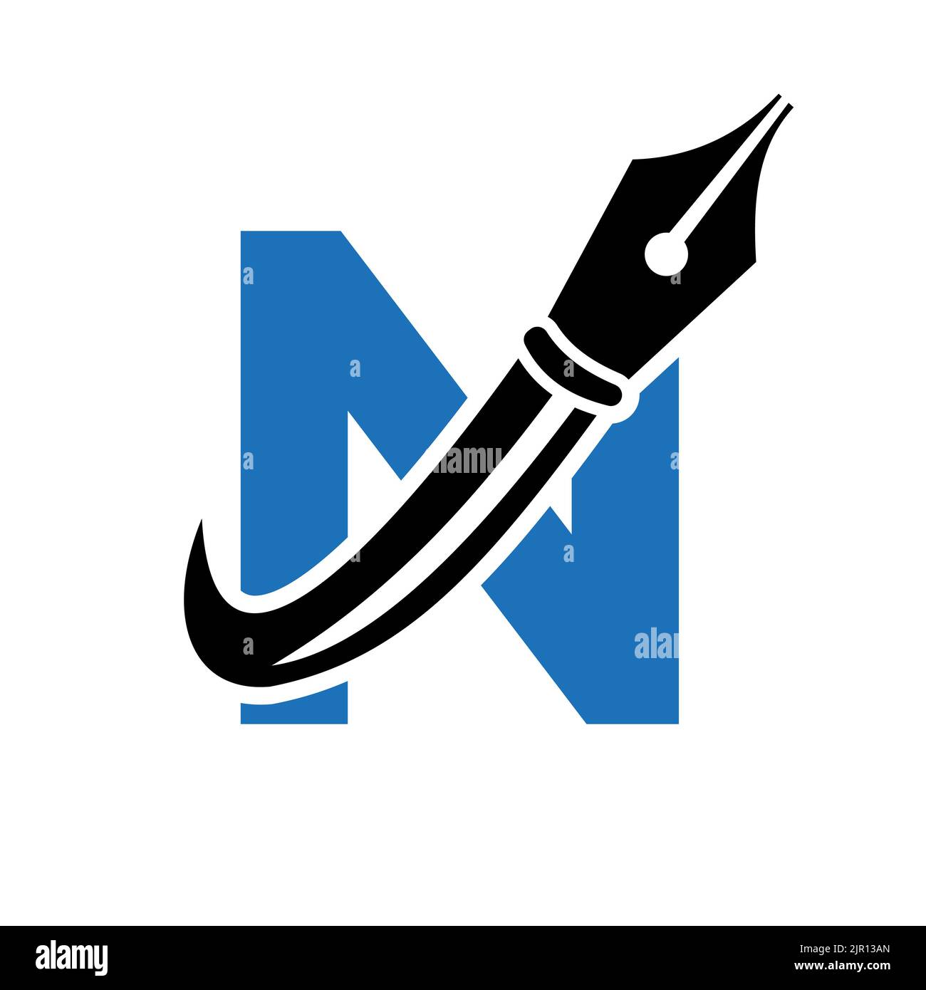 Education Logo on Letter N Concept with Pen Nib Vector Template Stock ...