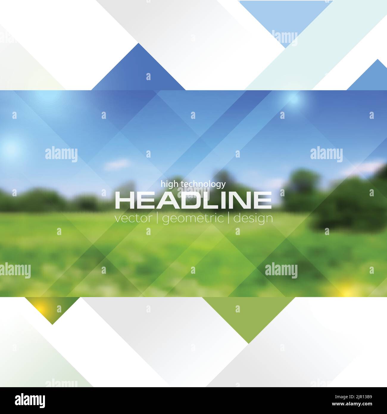 Summer landscape tech abstract geometric background. Modern technology ...