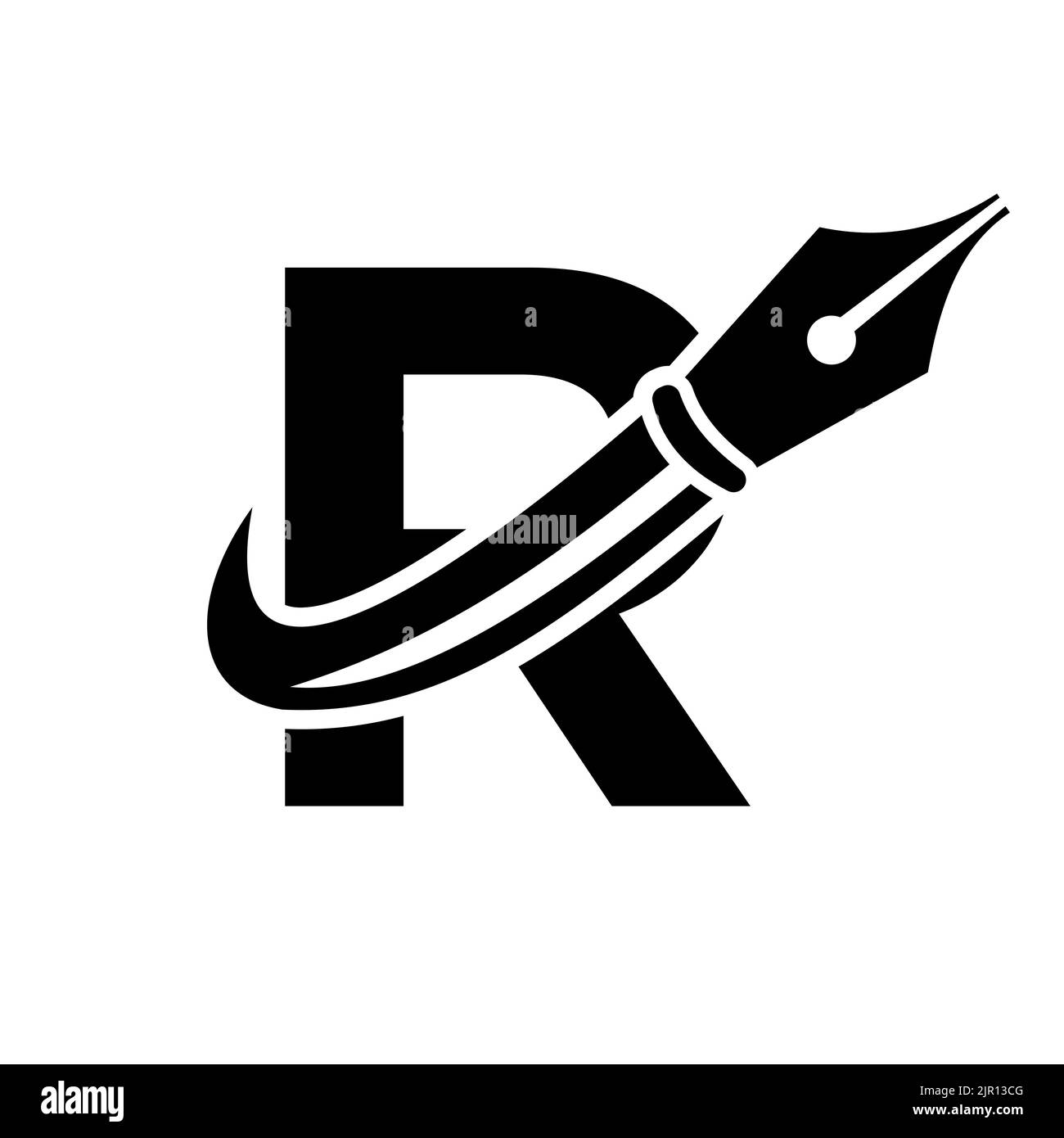 Education Logo on Letter R Concept with Pen Nib Vector Template Stock ...