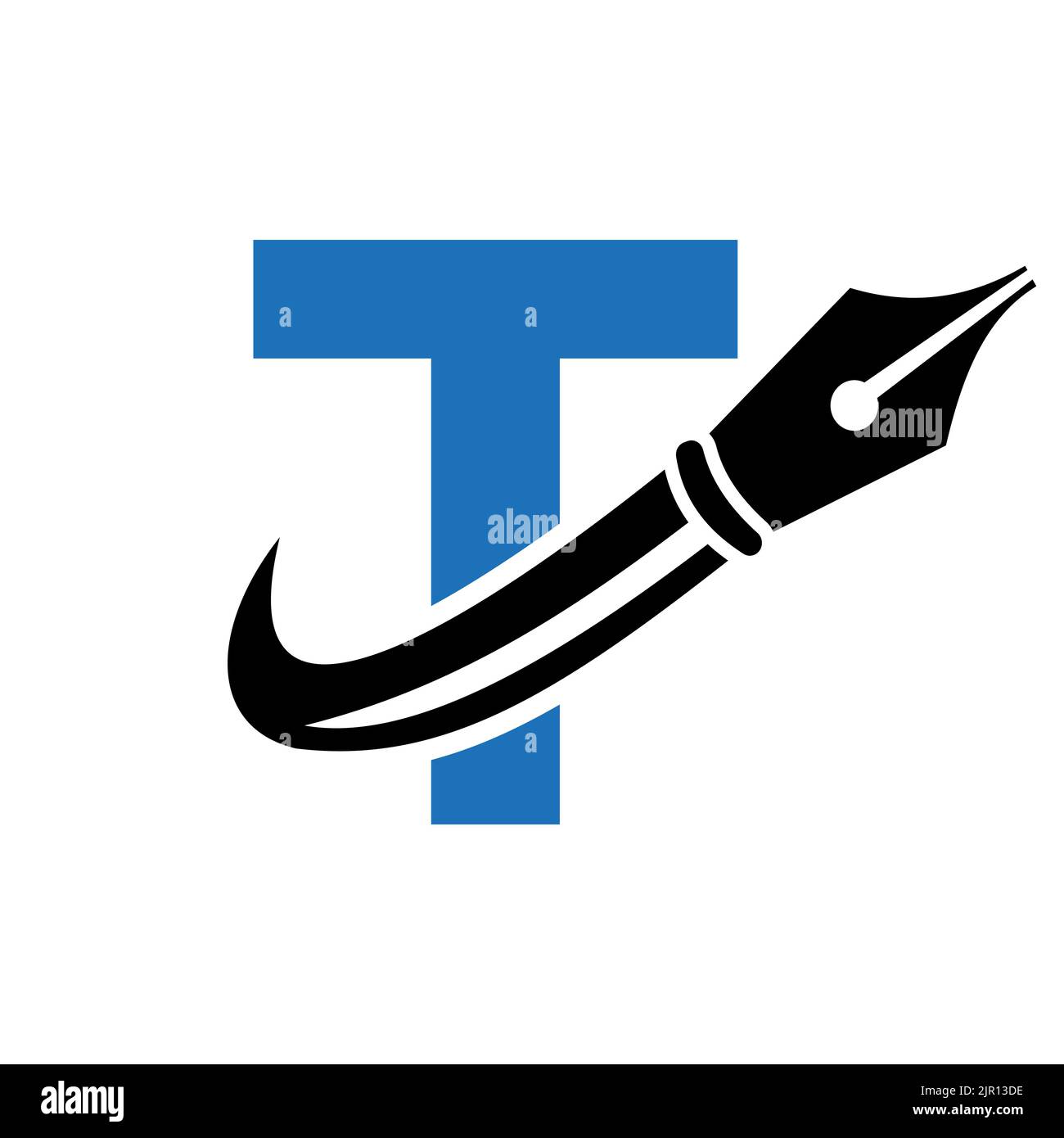 Education Logo on Letter T Concept with Pen Nib Vector Template Stock ...