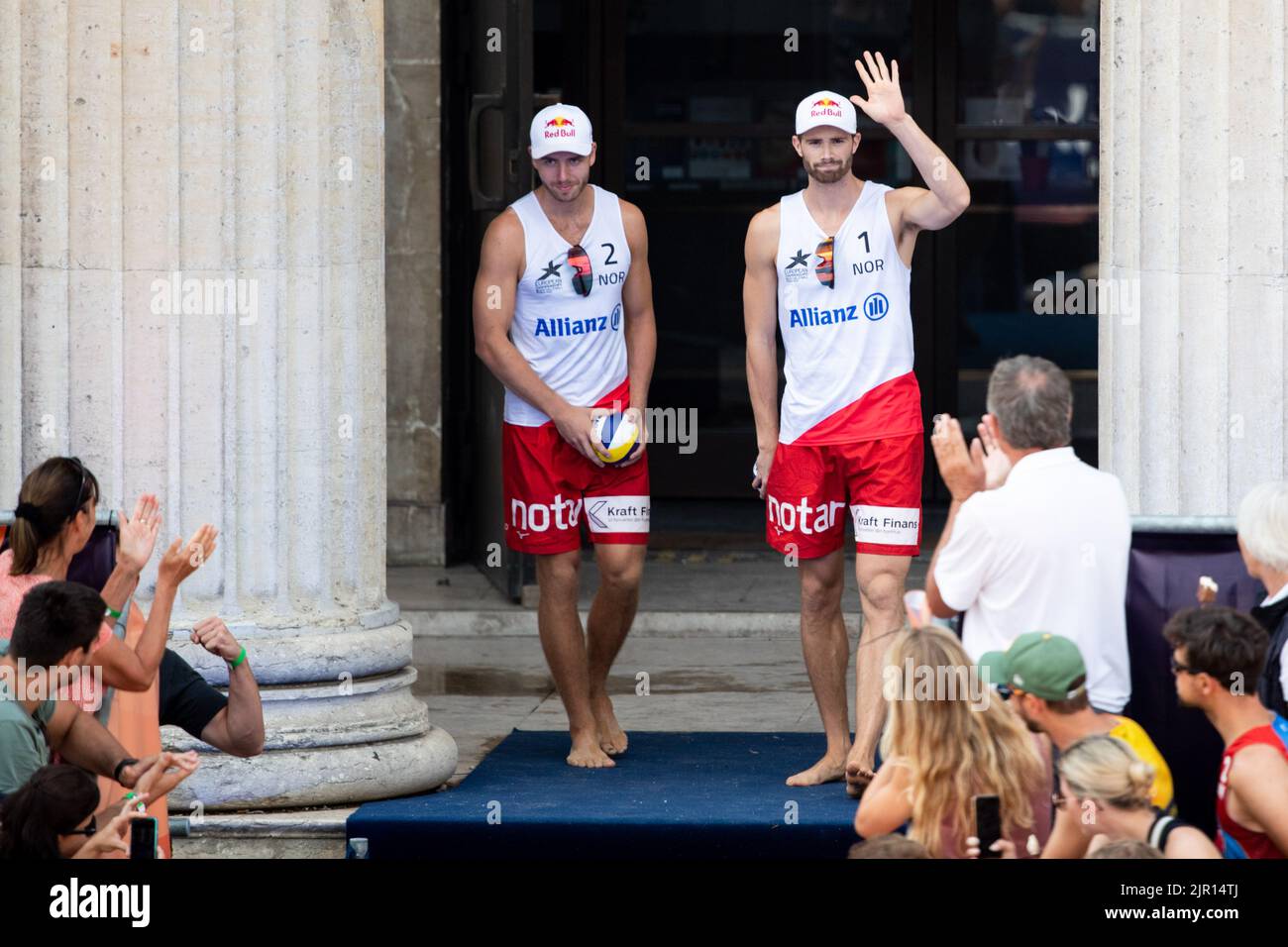 Munich, Germany. 21st Aug, 2022. Mathias Bernsten (2 Norway) and ...