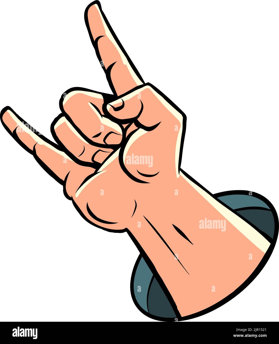 male hand rock gesture goat, music fans emotions delight support ...