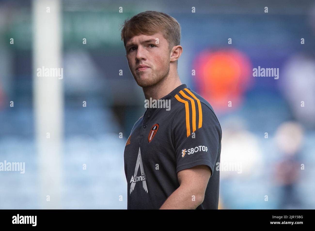 Joe Gelhardt #30 of Leeds United arrives at Elland Road Stadium ahead ...