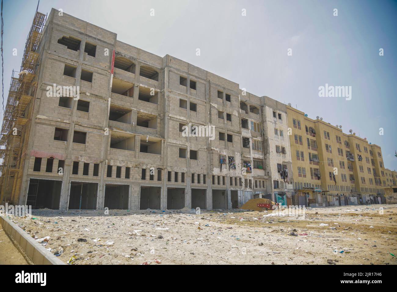 Gaza, Palestine. Renovation of several residential buildings after they ...