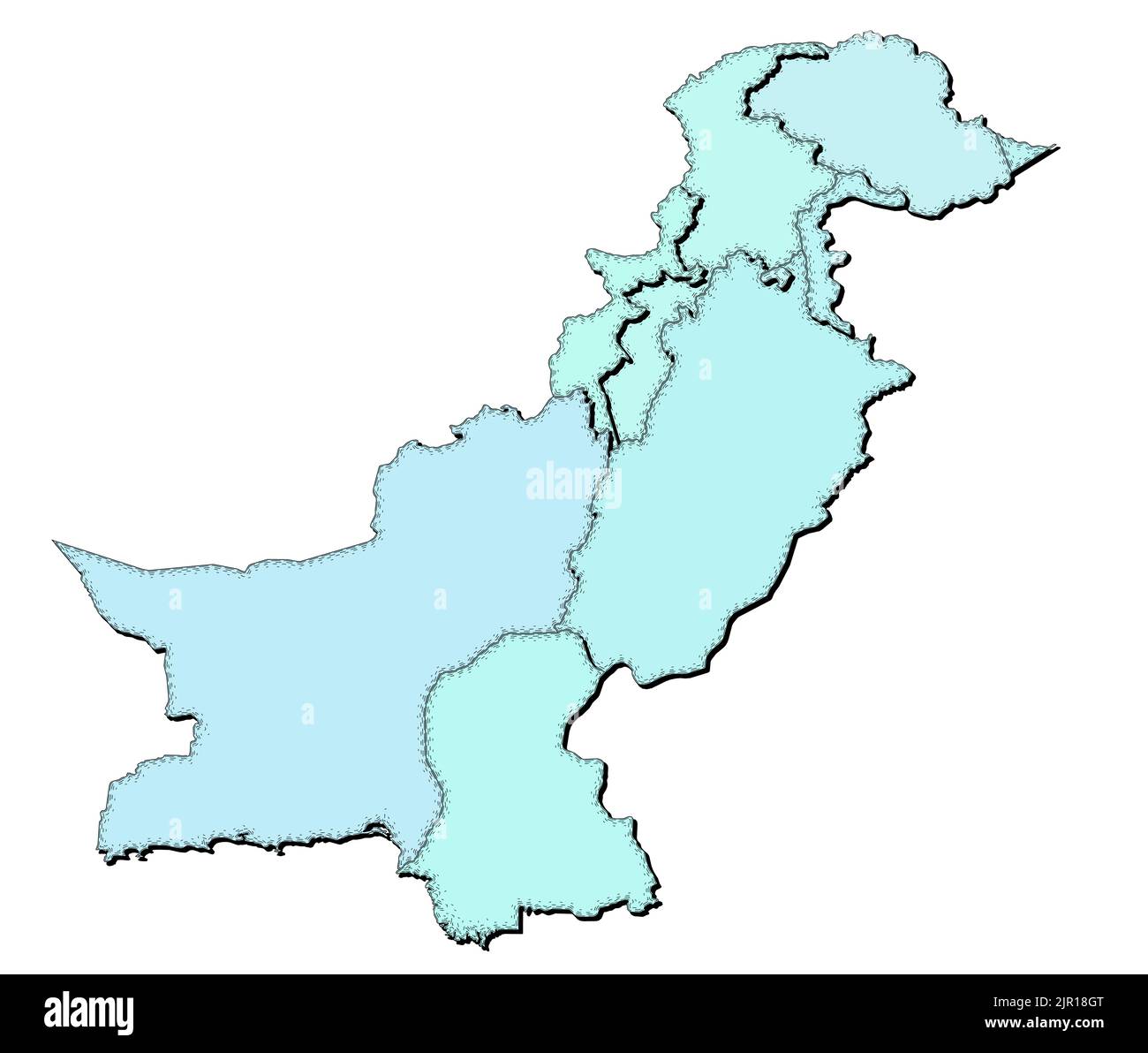 Map of Pakistan with states isolated Stock Vector Image & Art - Alamy