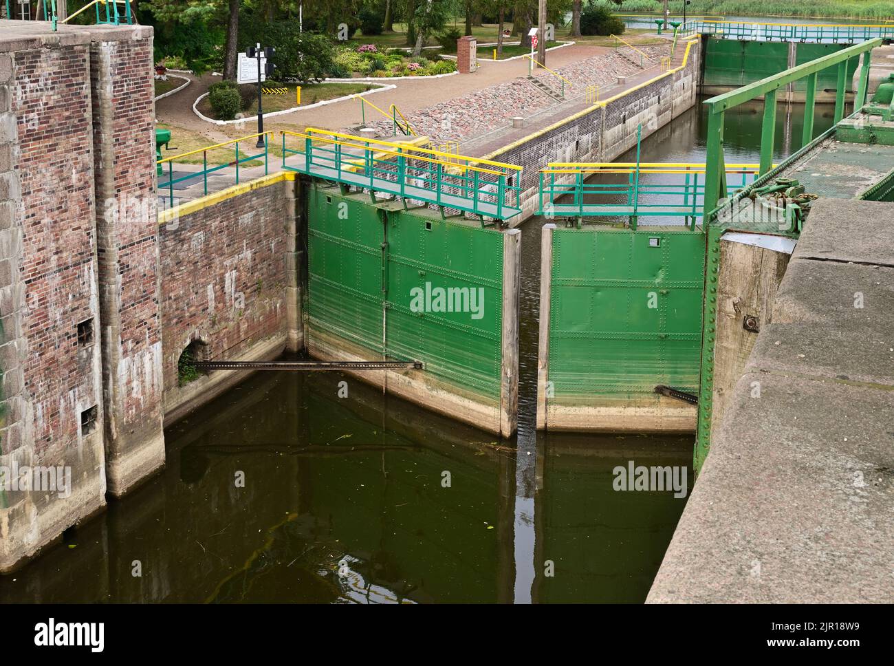 The Gdanska Głowa Watergate - allows sailing on the Szkarpawa river and ...