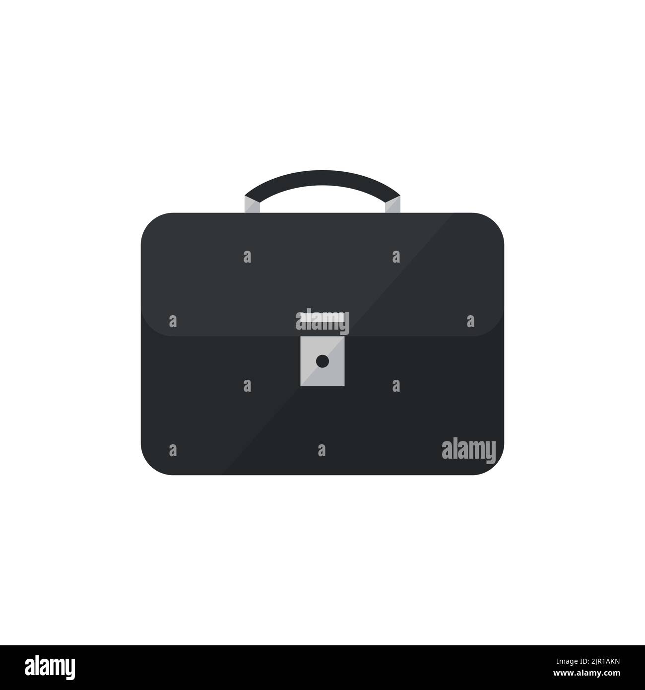 Briefcase icon is isolated on a white background. Black briefcase flat ...