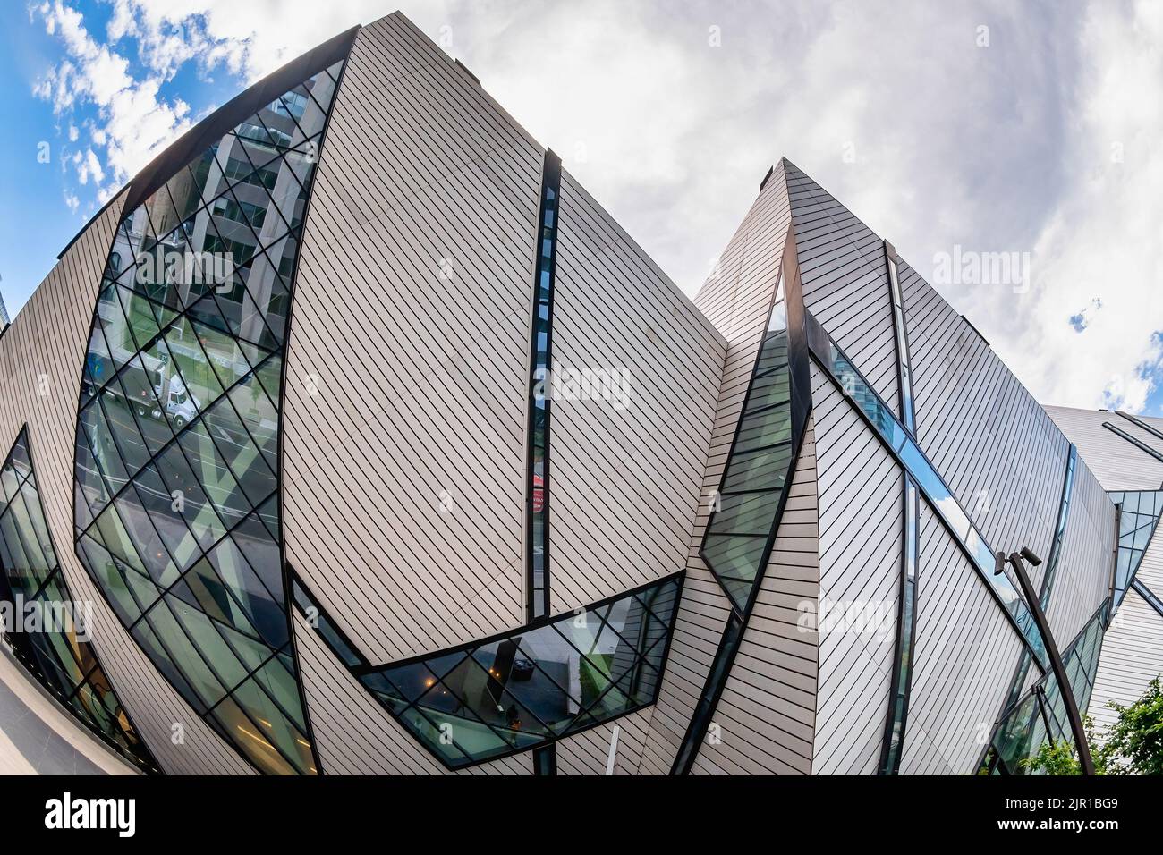 Building exterior architecture of the Royal Ontario Museum or ROM ...