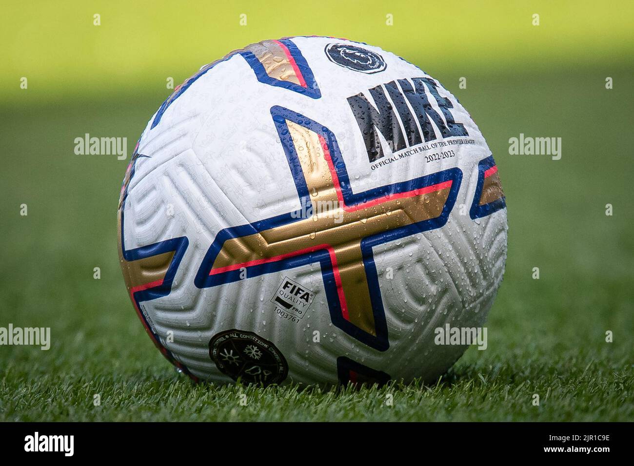 The official Nike match ball of the Premier League 2022 Stock Photo - Alamy