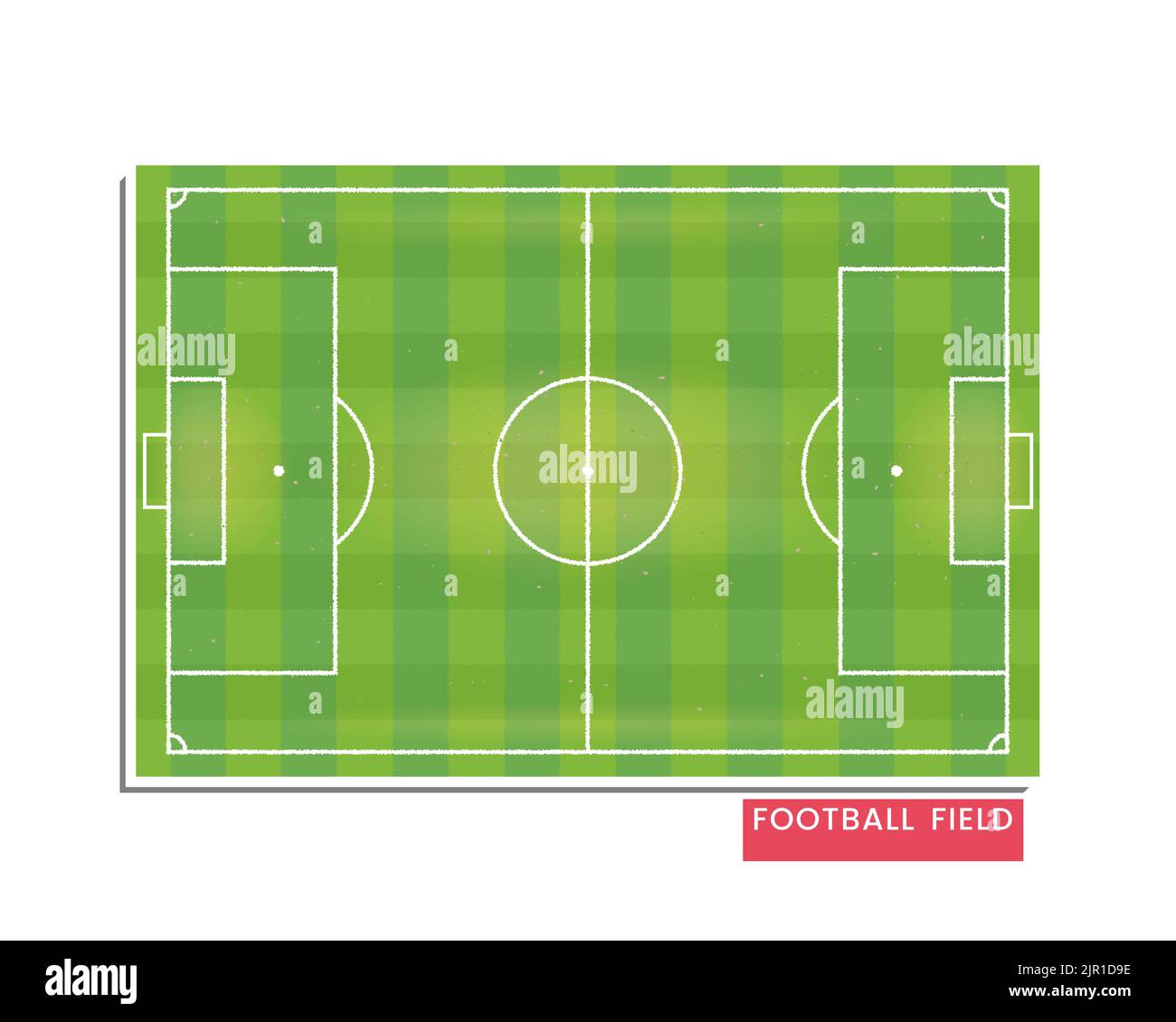 Football field. Aerial view of a checkered football field is isolated ...