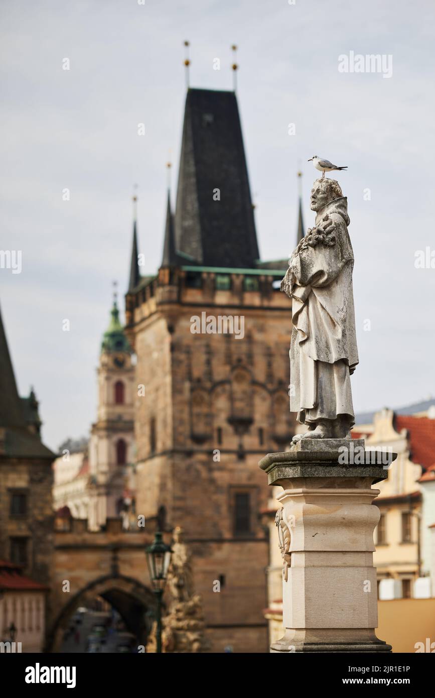 The Statue of Philip in Prague with the St. Vitus Cathedral in the ...