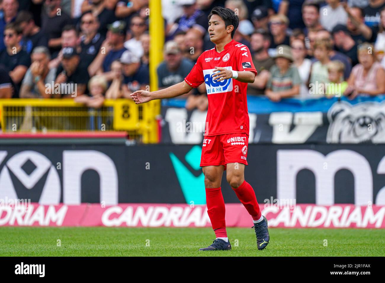 BRUGGES, BELGIUM - AUGUST 21: Tsuyoshi Watanabe of KV Kortrijk during ...