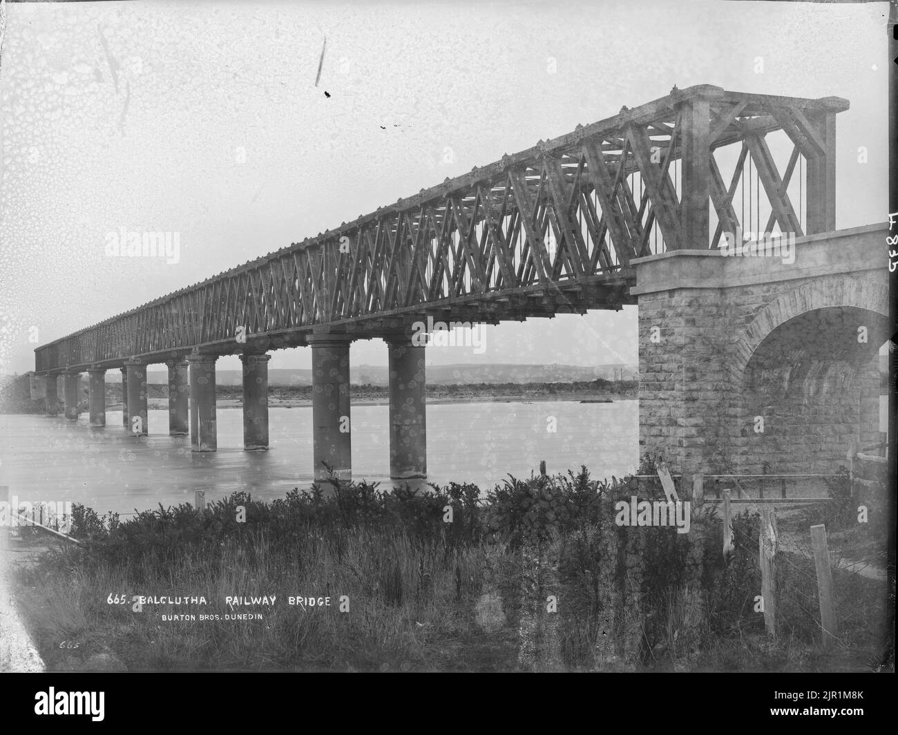Balclutha Railway Bridge, circa 1880, Dunedin, by Burton Brothers Stock ...