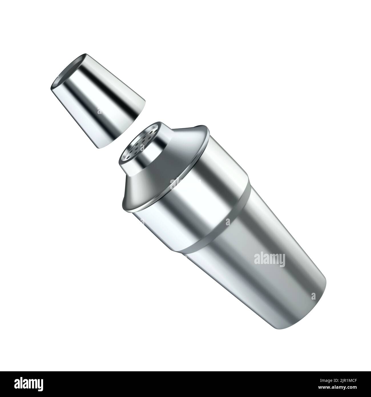Silver cocktail shaker isolated on white background Stock Photo - Alamy