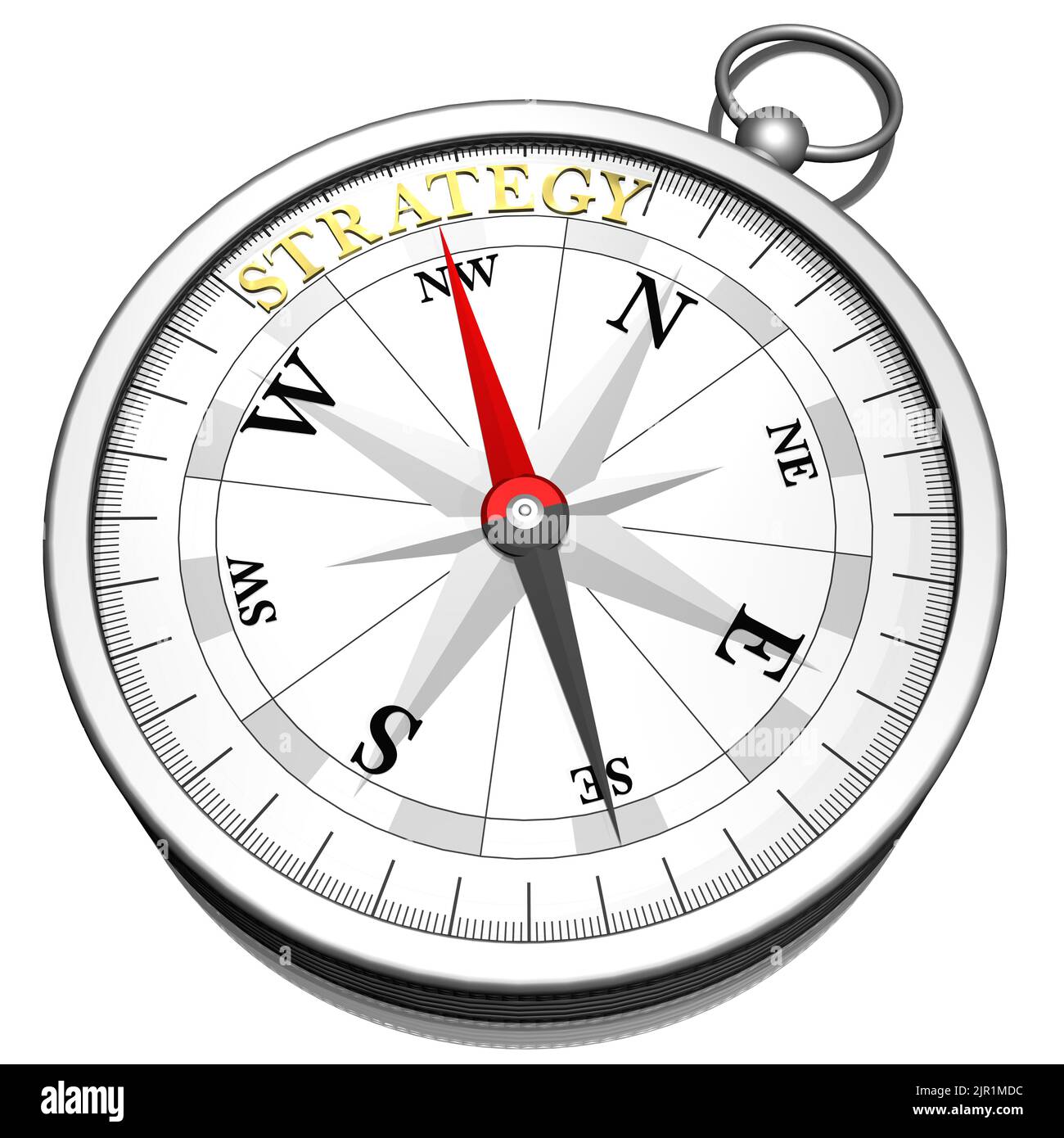 3D illustration. Compass isolated on white background with strategy ...