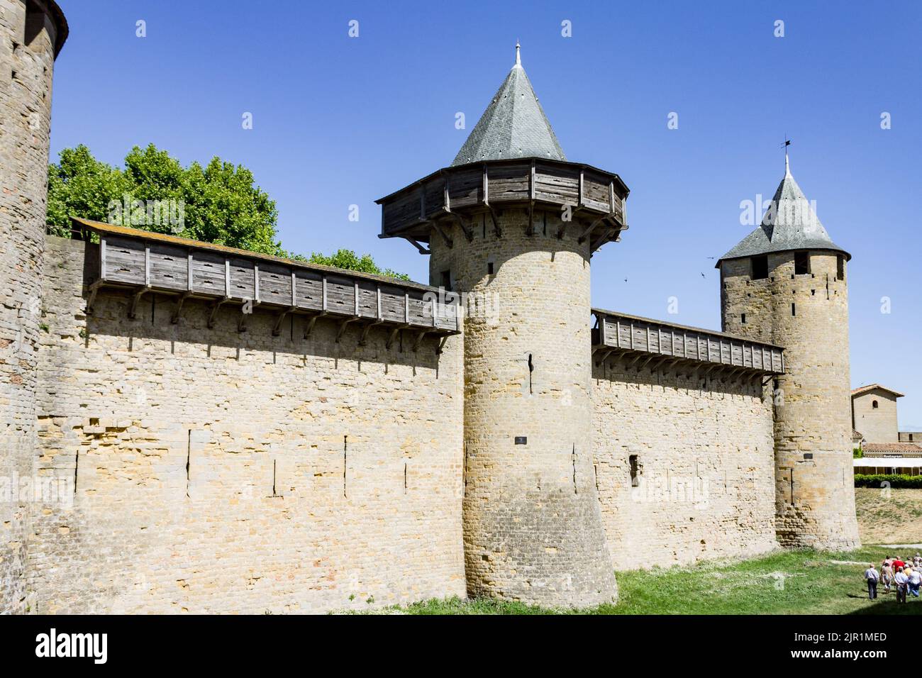 The Chateau Comtal castle inside Carcassonne medieval fortified city in ...