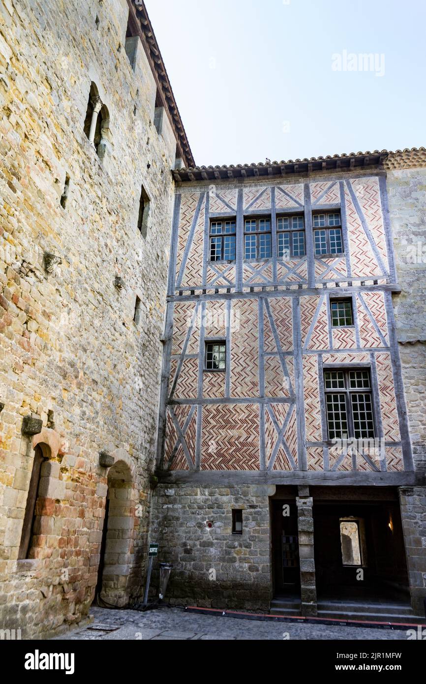 The Chateau Comtal castle inside Carcassonne medieval fortified city in ...
