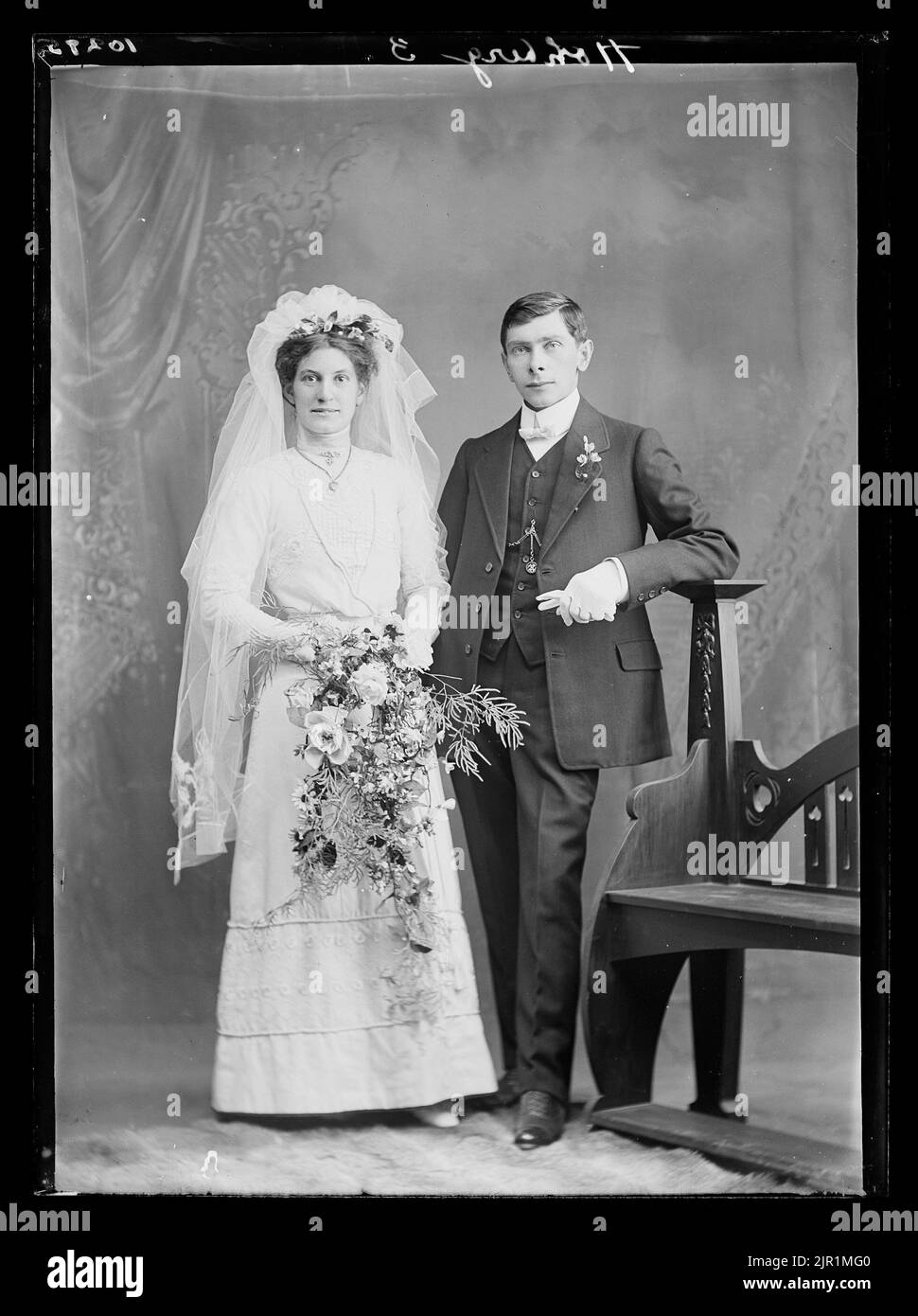 Wedding portrait of Gustav Friederick Hohberg and Hellie Lucy Hohberg ...