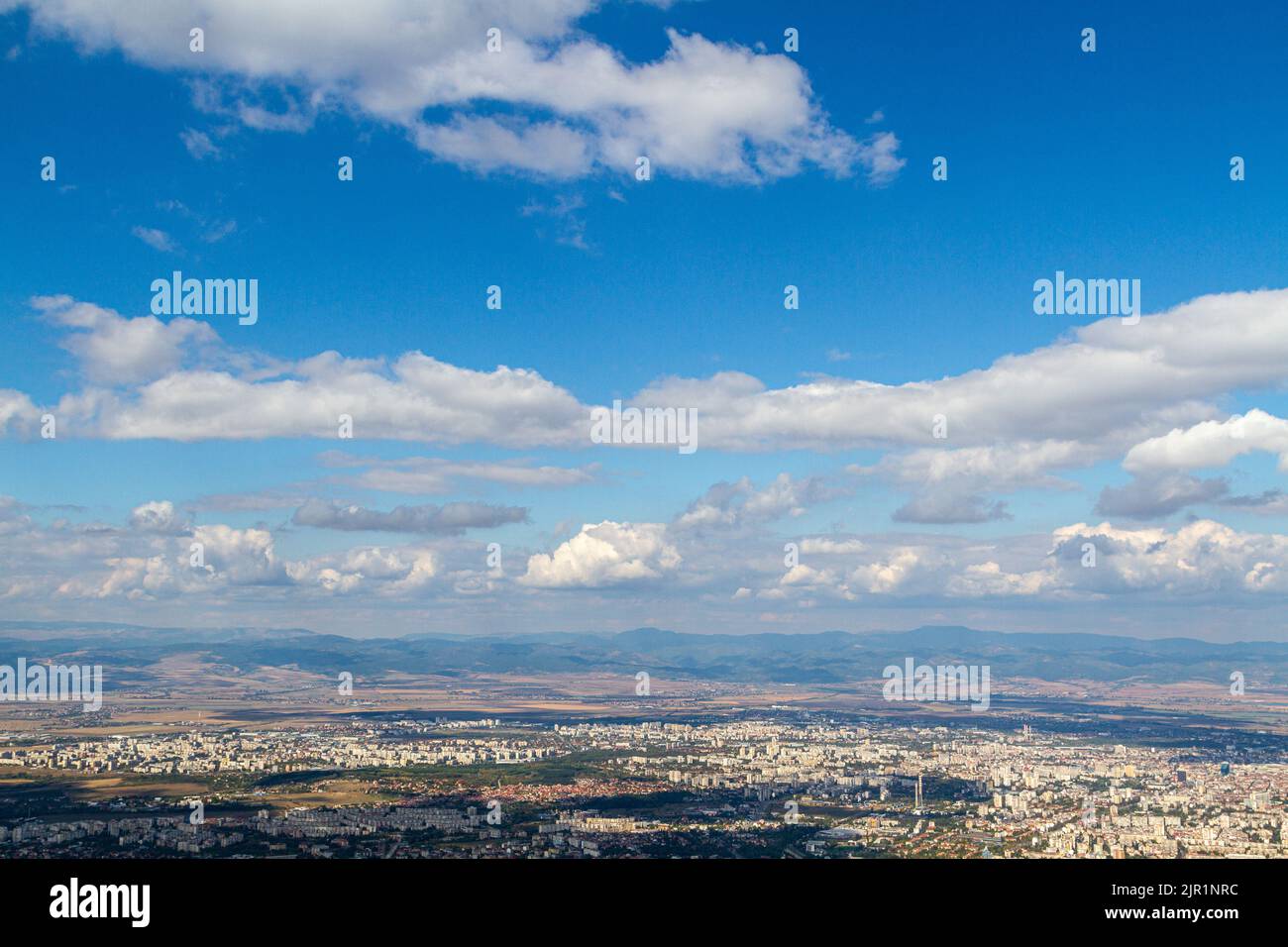 Aerial view of the city of Sofia, Bulgaria. The capital of Bulgaria is ...