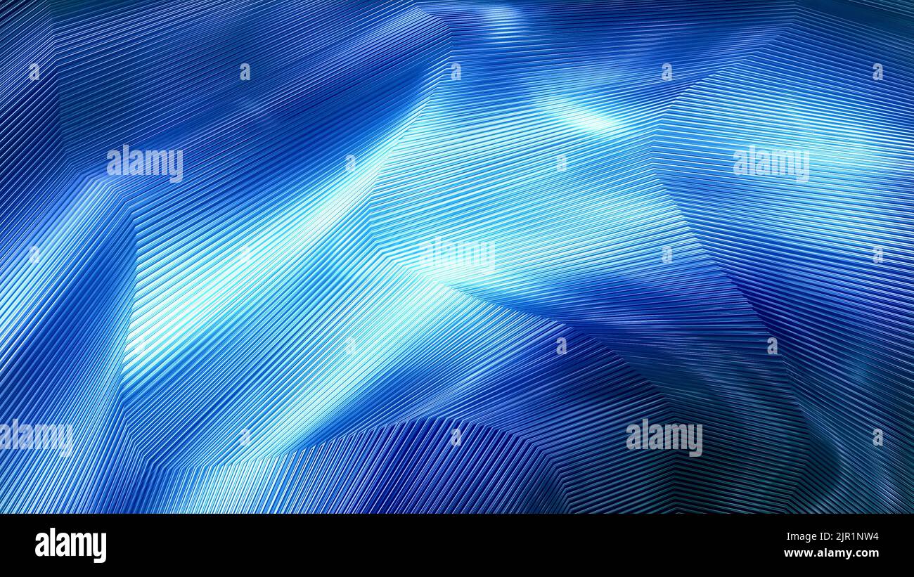shining blue metal lines modern digital bg - abstract 3D illustration ...