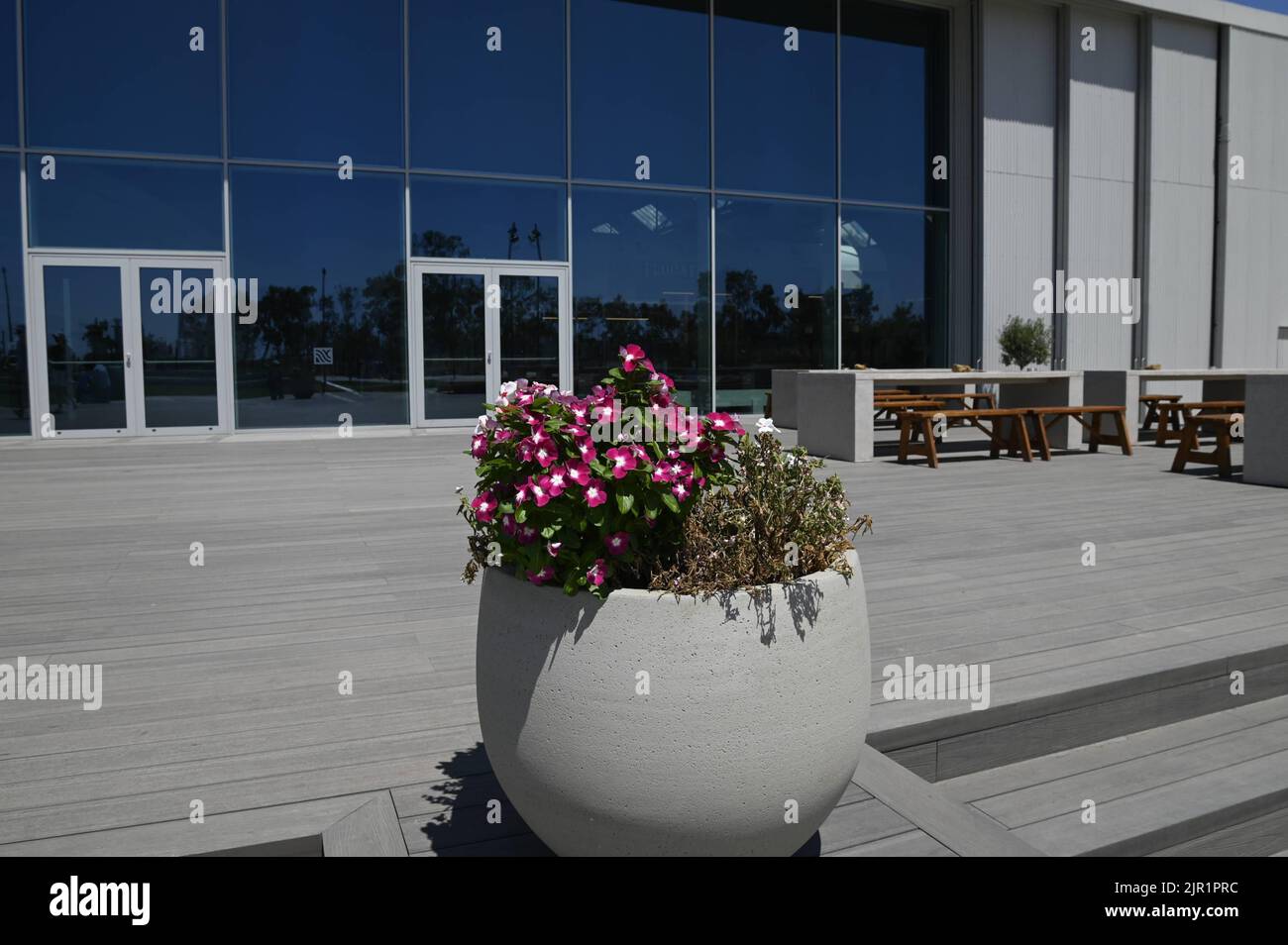 Landscape with scenic exterior view of Ellinikon Experience Park an ...