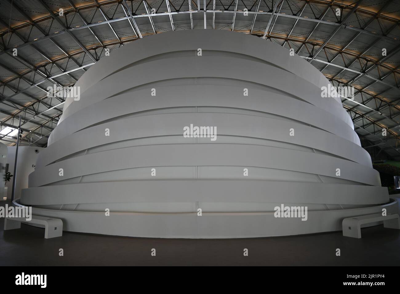 Interior view of Ellinikon Experience Park with a futuristic Dome made ...